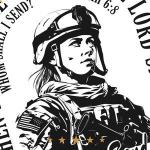 Female Soldier Svg File | Soldier Vector File | Here Am I Send Me ...