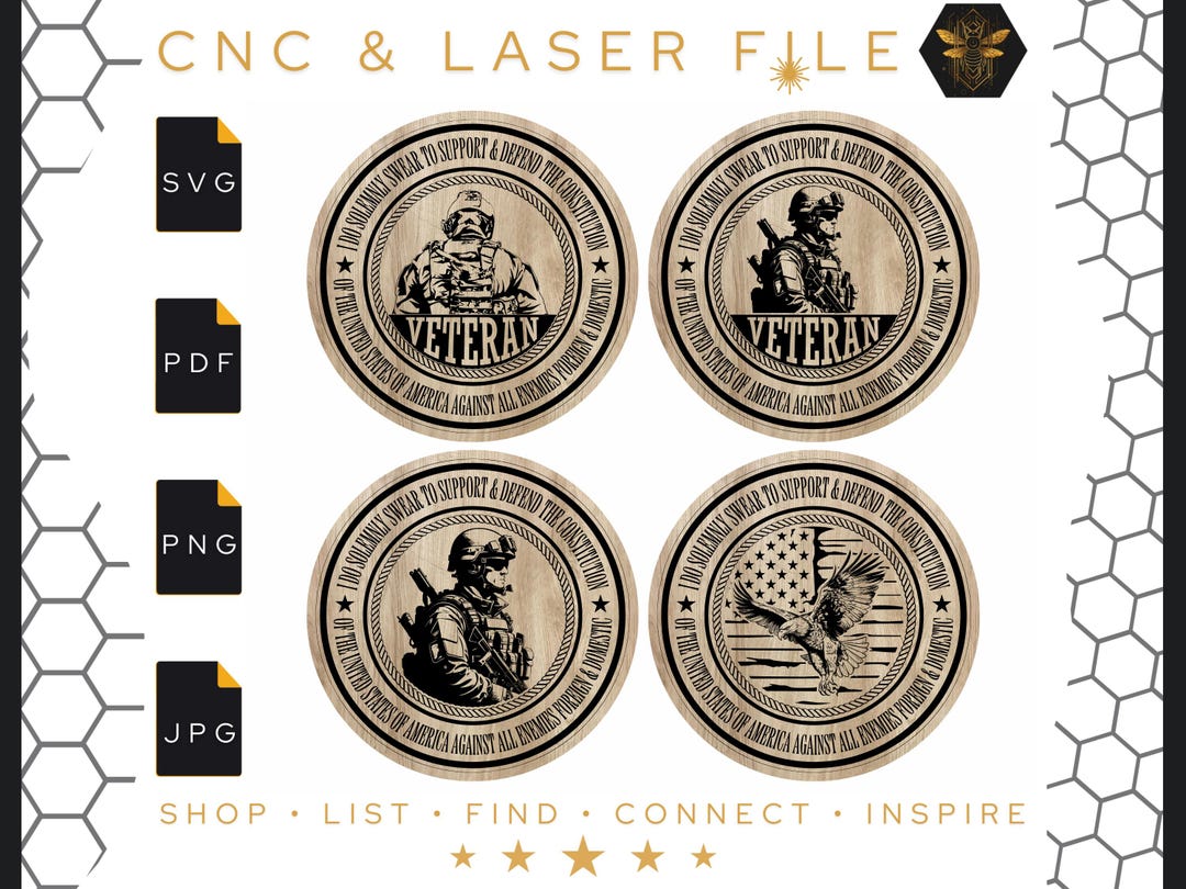 Veteran SVG Round Bundle: Military CNC Laser Files (digital Download ...