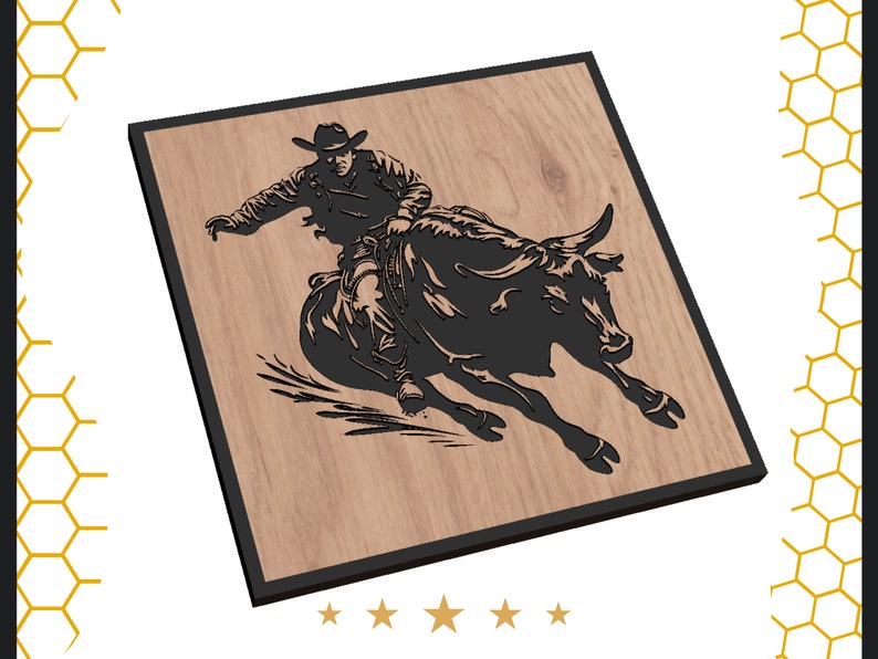Bull Rider Engraving Svg Rodeo Svg Bucking Bull Vector Western Bull ...