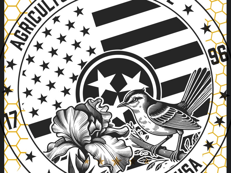 State of Tennessee Themed Svg Sign Round Flag Tennessee Svg State Motto ...