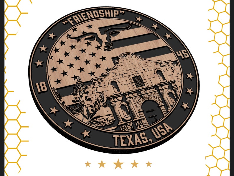 Texas Flag Alamo SVG | Friendship State Motto (digital Files) - Etsy