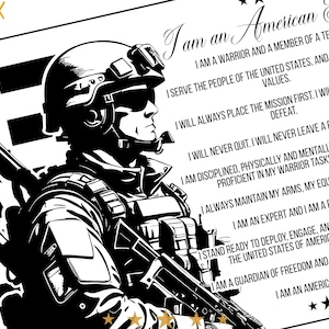The Soldier's Creed Detailed Soldier Centered American Flag | I Am an ...