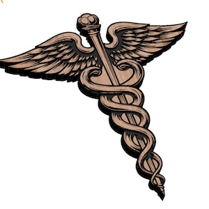 Caduceus Medical Staff SVG | Caduceus Staff Svg | Medical Vector Files ...