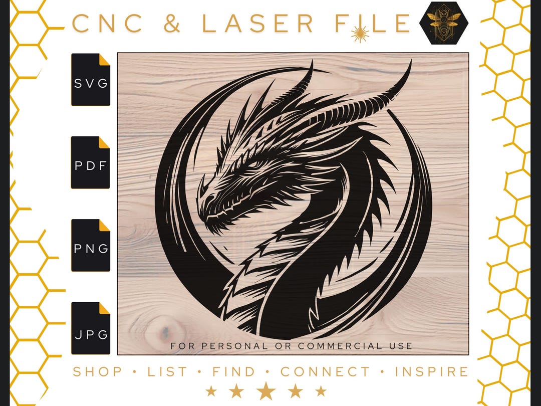 Dragon Svg File | Dragon Digital Download | Medieval Style Dragon ...