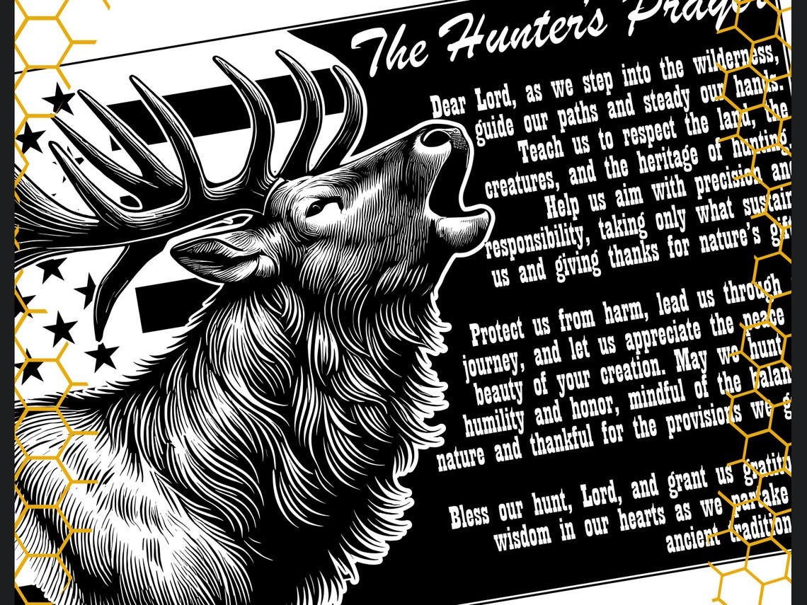 Elk Hunter American Flag SVG | Hunter's Prayer (digital Download) - Etsy