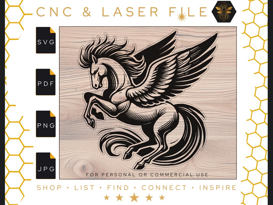 Pegasus Svg File | Pegasus Digital Download | Pegasus Greek Mythology | Detailed Pegasus Vector ...