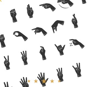 American Sign Language SVG Alphabet and Numbers 1-10 | ASL Alphabet and ...