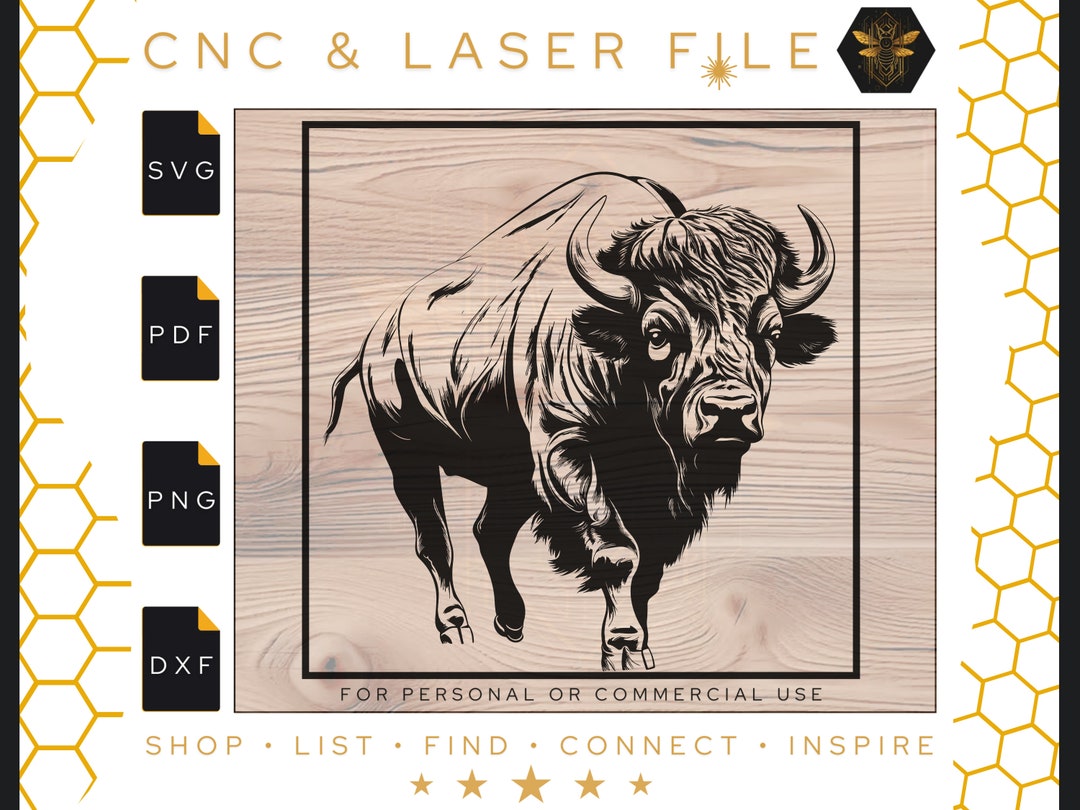 Buffalo Vector | Buffalo File Square | Buffalo Svg File | Western and ...