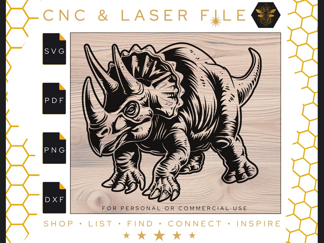 Triceratops Dinosaur SVG File | Dinosaur Vector File | Triceratops ...
