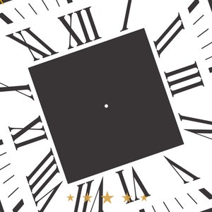 Square Roman Numeral Clock | Square Clock Vector File | Roman Numeral ...