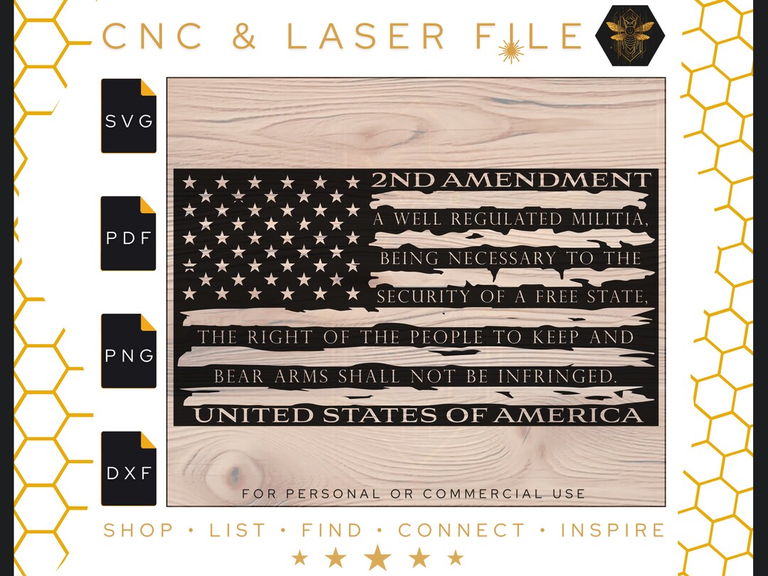 2nd Amendment Distressed Style American Flag | 2A American Flag ...