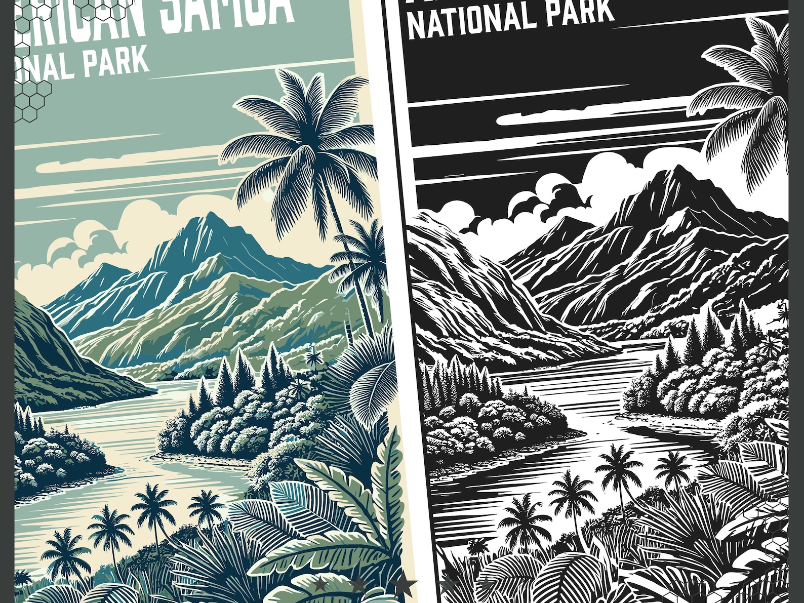 American Samoa National Park Color SVG and Black & White | American ...
