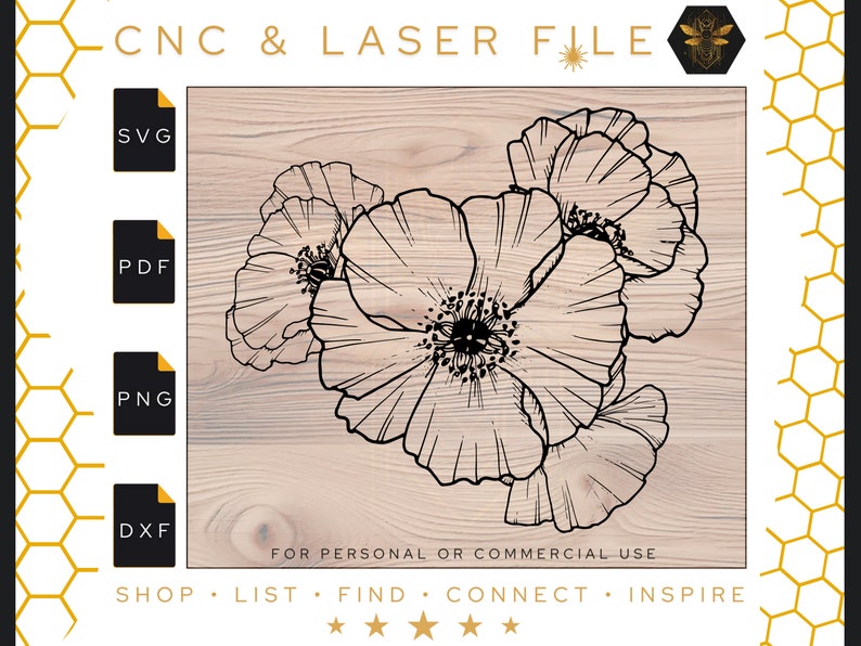 Poppy Flower SVG Sign Flower Vector Designs Flower Sign Vector File ...