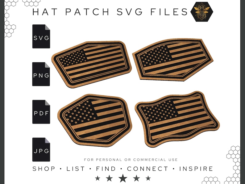 American Flag Hat Patch SVG Laser Cut File (digital Download, X4 ...
