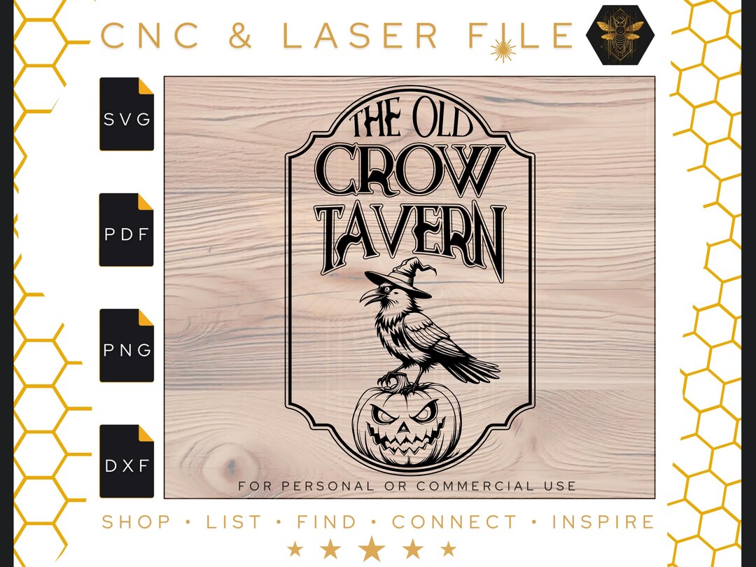 The Old Crow Tavern Halloween Svg | Halloween Sign | Halloween Crow ...