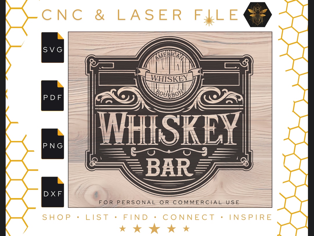 Whiskey Bar Sign | Home Bar Decor | Whiskey | Whiskey Bar File | Bar ...