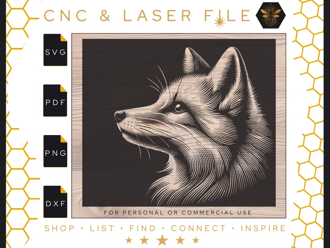 Fox Digital Art High Detail Svg | Fox Print SVG | Fox Vector | Fox ...