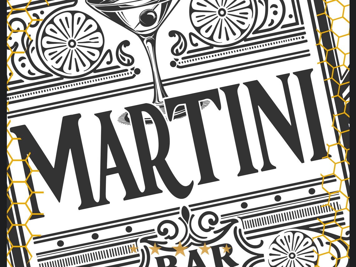 Martini Bar Sign | Home Bar Decor | Martini | Martini Bar File | Bar ...