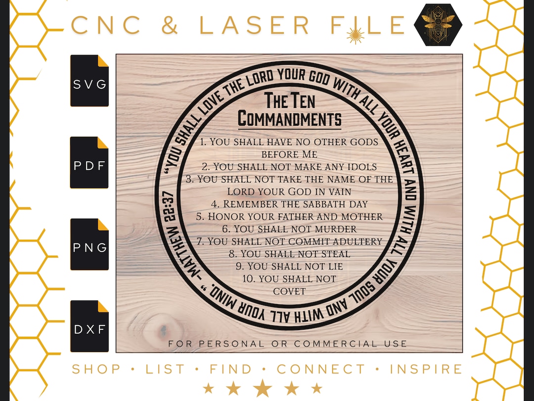 Ten Commandments Round Sign SVG | You Shall Love the Lord Your God With ...