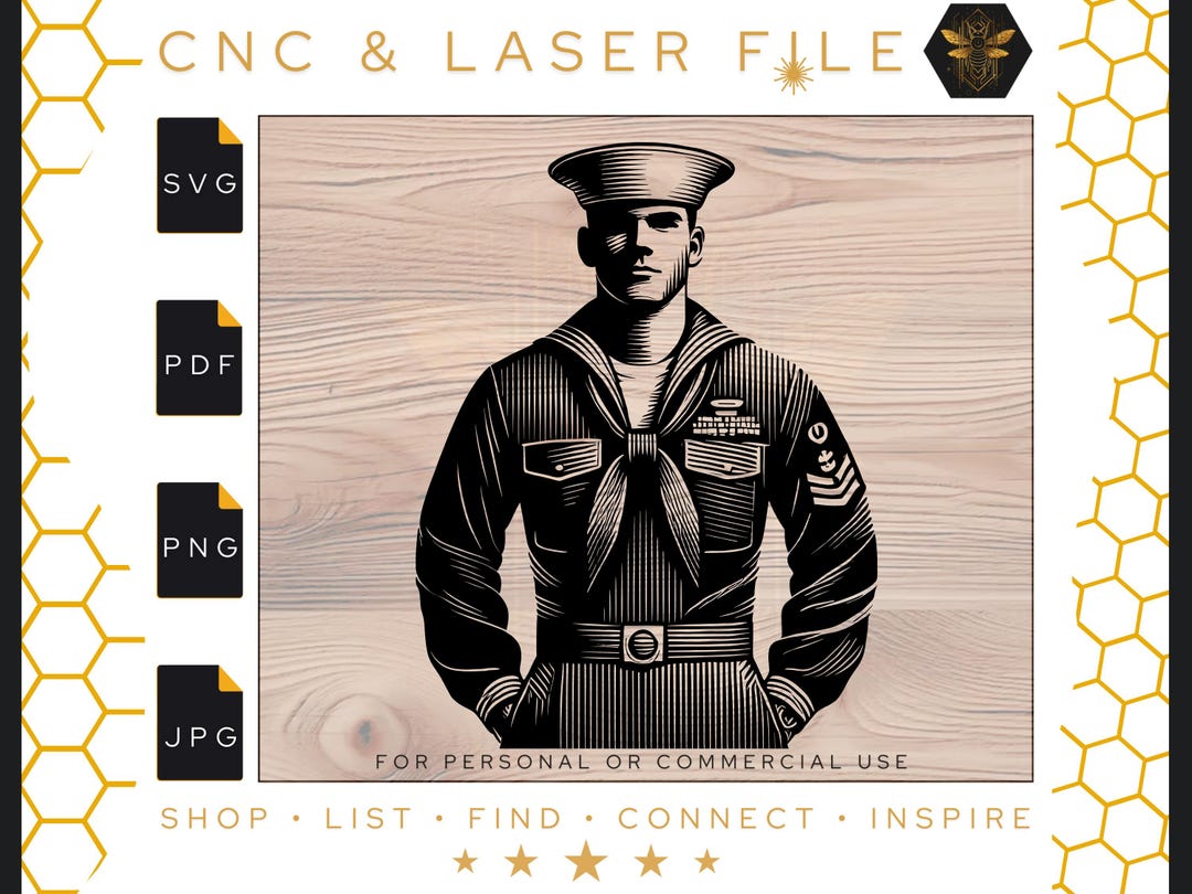 US Navy Sailor SVG | Detailed Sailor Vector Illustration File | Us Navy ...