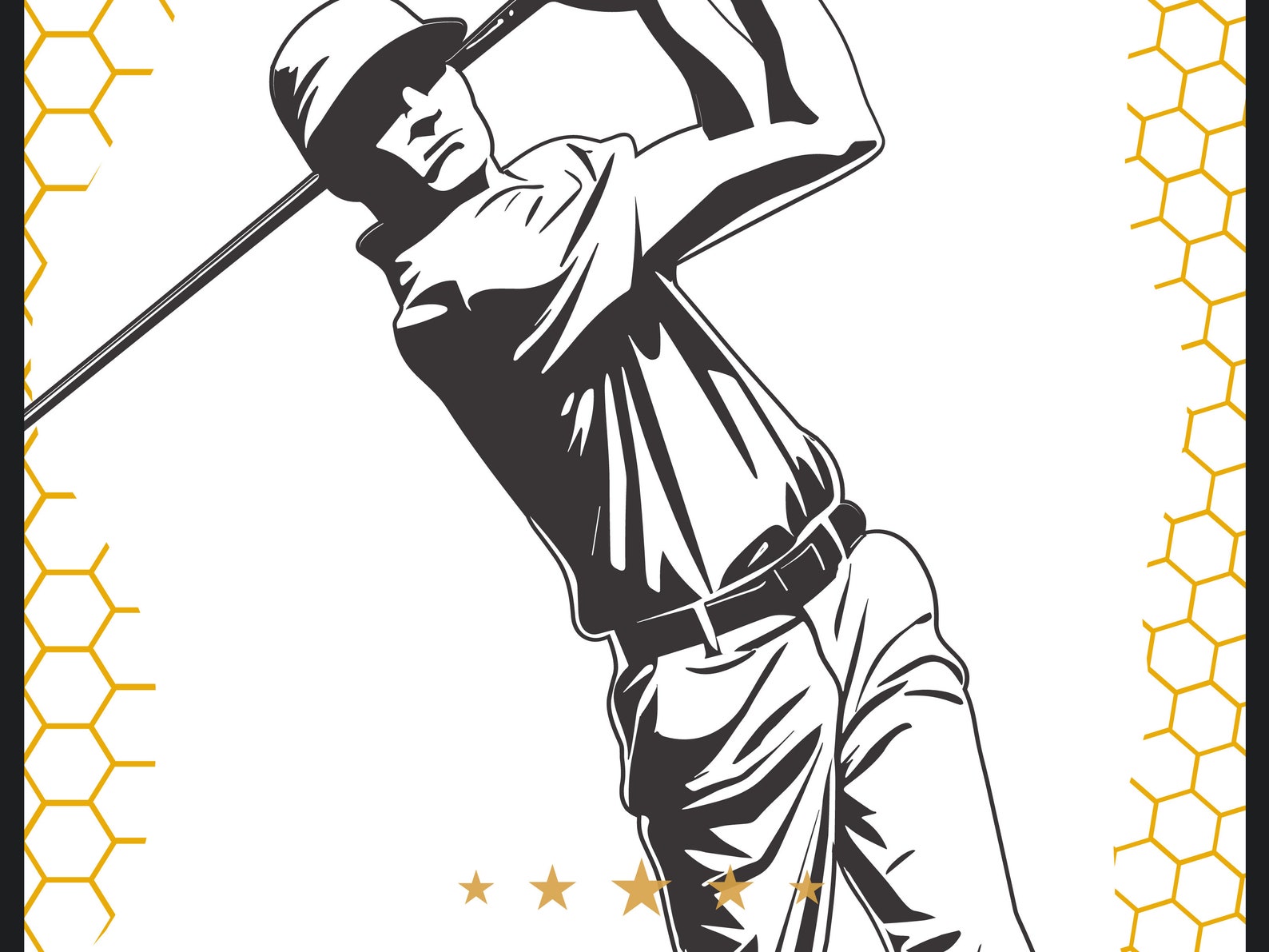 Golfer Vector File | Golf CNC File | Golfing | Golf Svg | Black and ...