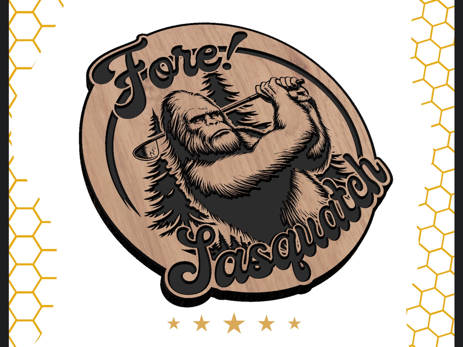 Fore Sasquatch Golfing Sign Big Foot Golfer Golf Svg Files Sasquatch ...