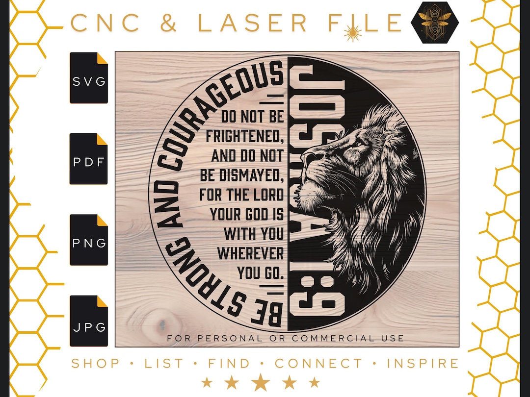 Joshua 1:9 Be Strong & Courageous Sign No2 | Christian Motivational ...