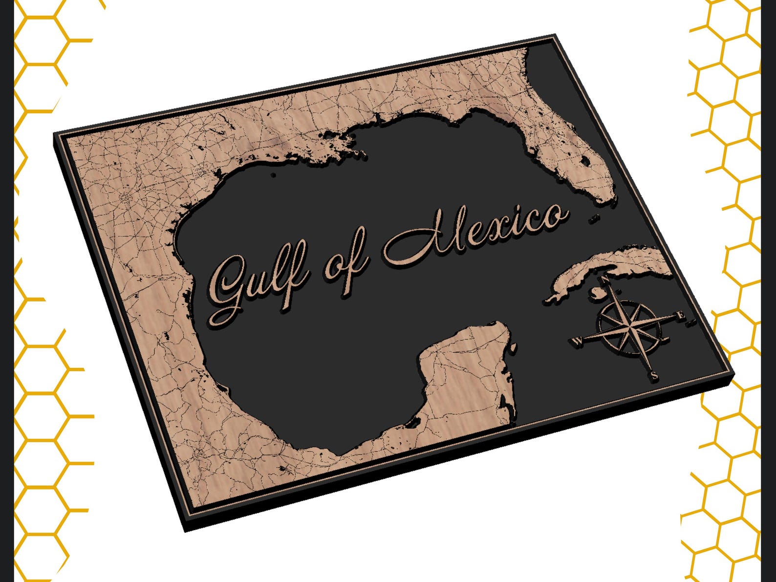 Gulf of Mexico Map: Detailed Laser Cut File (digital Download) - Etsy