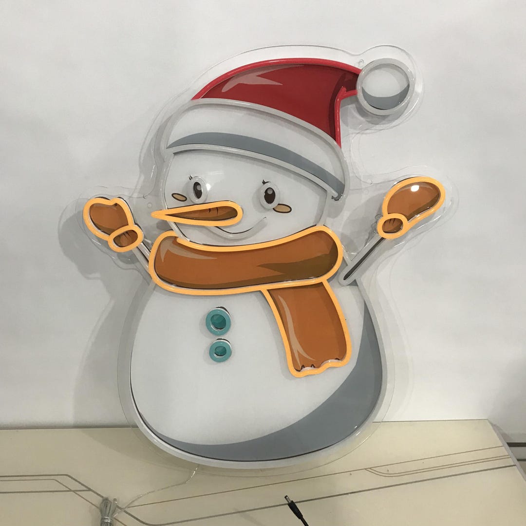 Snowman LED Neon Sign, Merry Christmas Neon Sign, Home Decor, Christmas ...