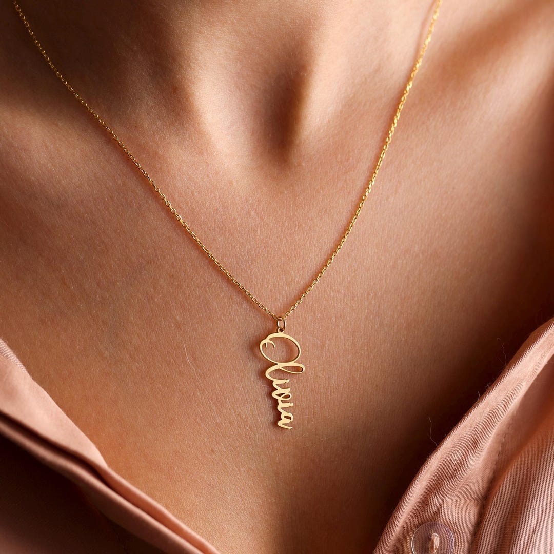 14K Gold Name Necklace, Personalized Necklace, Necklaces for Women by ...