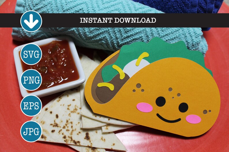 Taco Card - Instant Download - Taco Tuesday - SVG - EPS - PNG - Jpg - Etsy