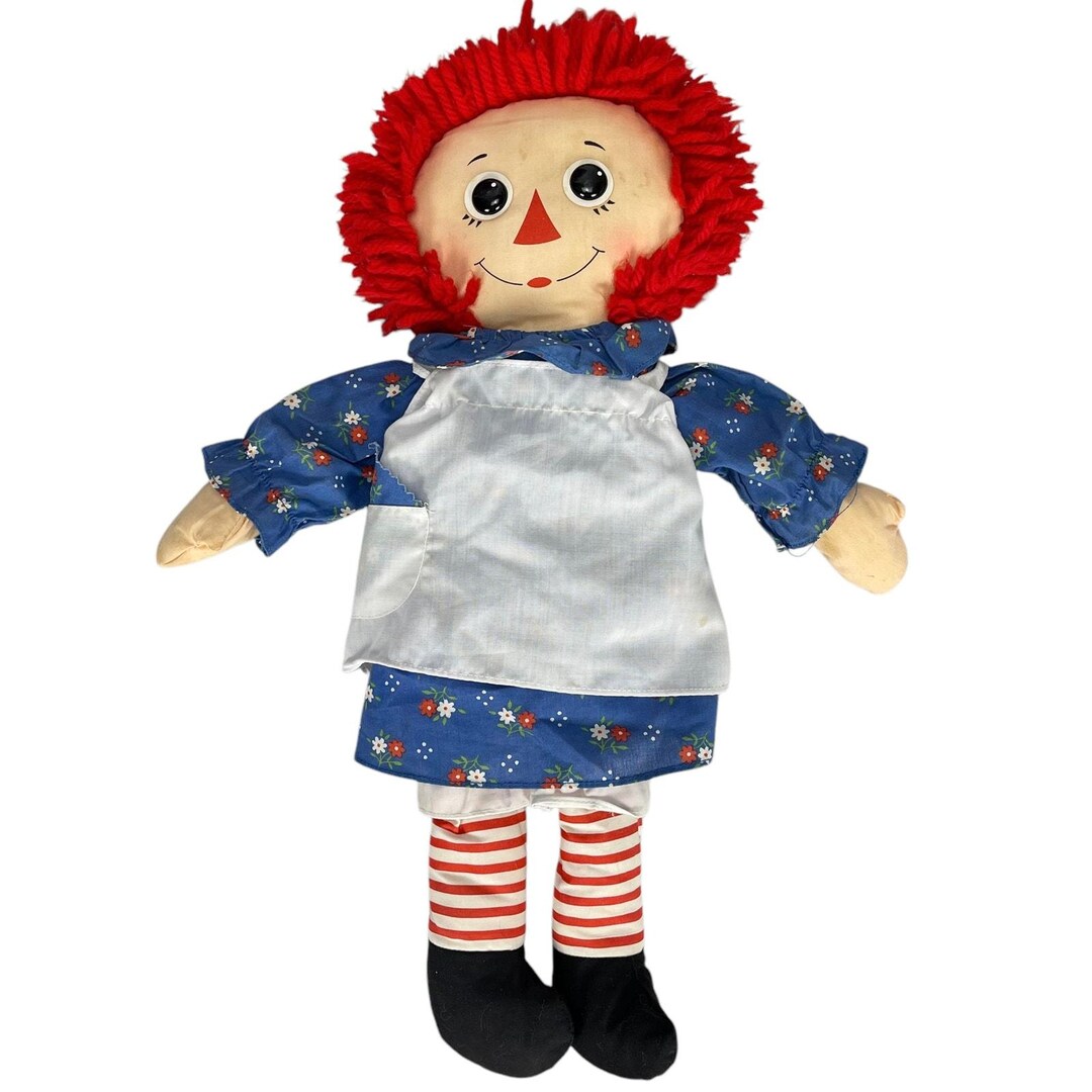 Vintage Hasbro Softies RAGGEDY ANN Rag Doll Red Yarn Hair 18" - Etsy