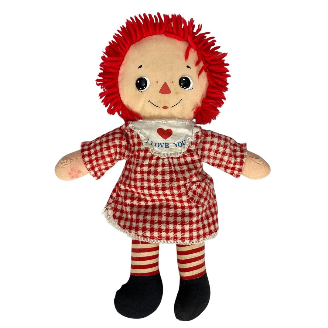Vintage KNICKERBOCKER RAGGEDY ANN Rag Doll Red Yarn Hair 16" - Etsy