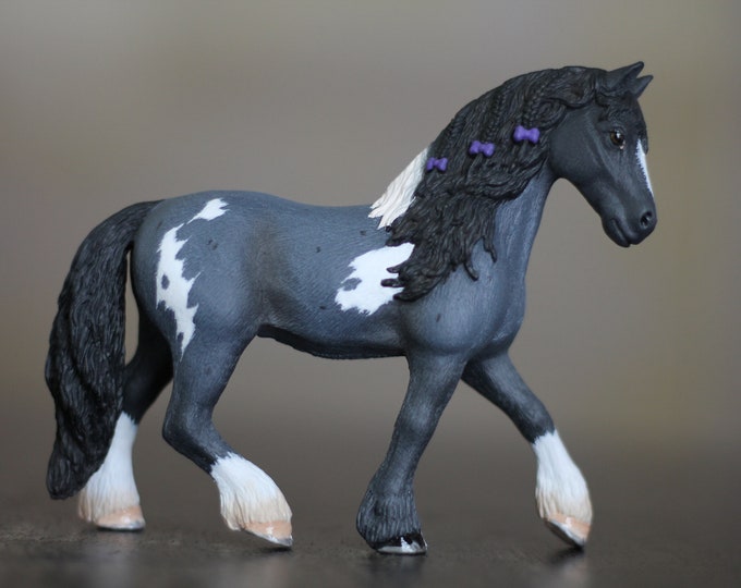 OOAK Schleich Model Horse Repaint Blue Roan Pinto Mare Custom - Etsy