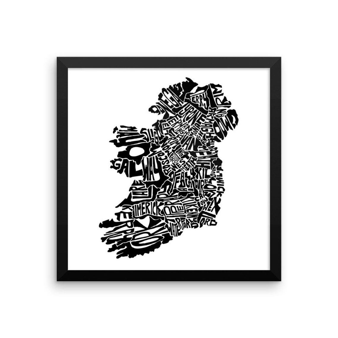 Ireland Typography Map Art FRAMED Print Customizable | Etsy