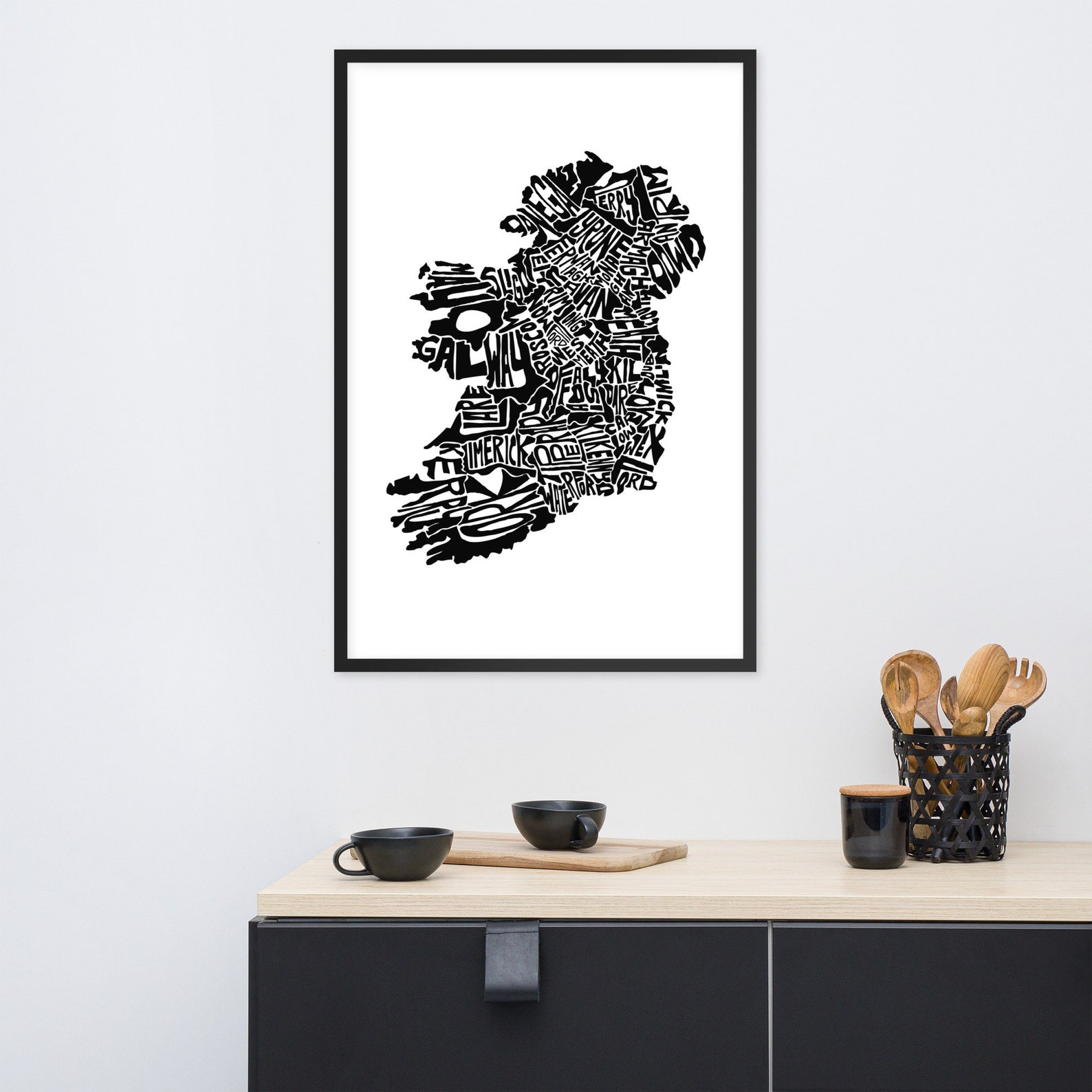 Ireland Typography Map Art FRAMED Print Customizable - Etsy