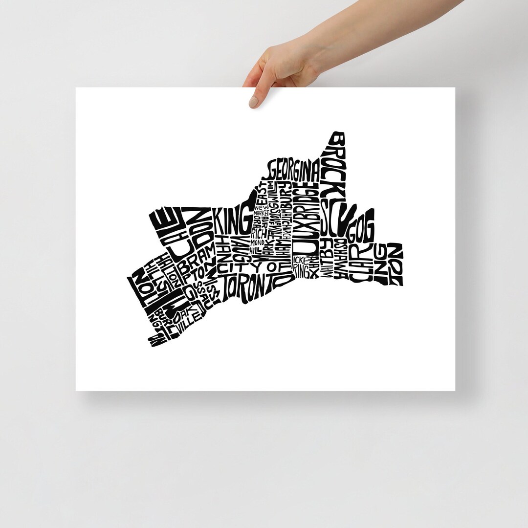 Toronto Typography Map Art Unframed Print Customizable City ...