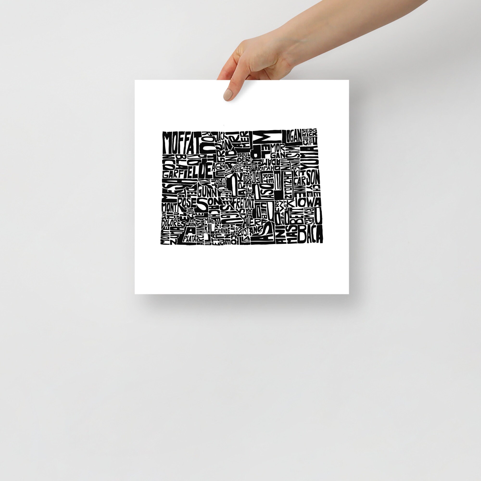 Colorado Typography Map Art Unframed Print Custom State Poster - Etsy