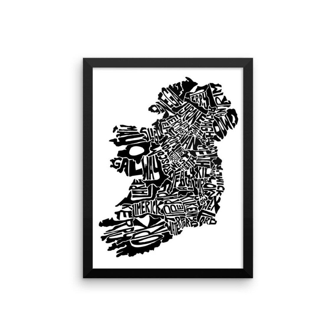 Ireland Typography Map Art FRAMED Print Customizable | Etsy