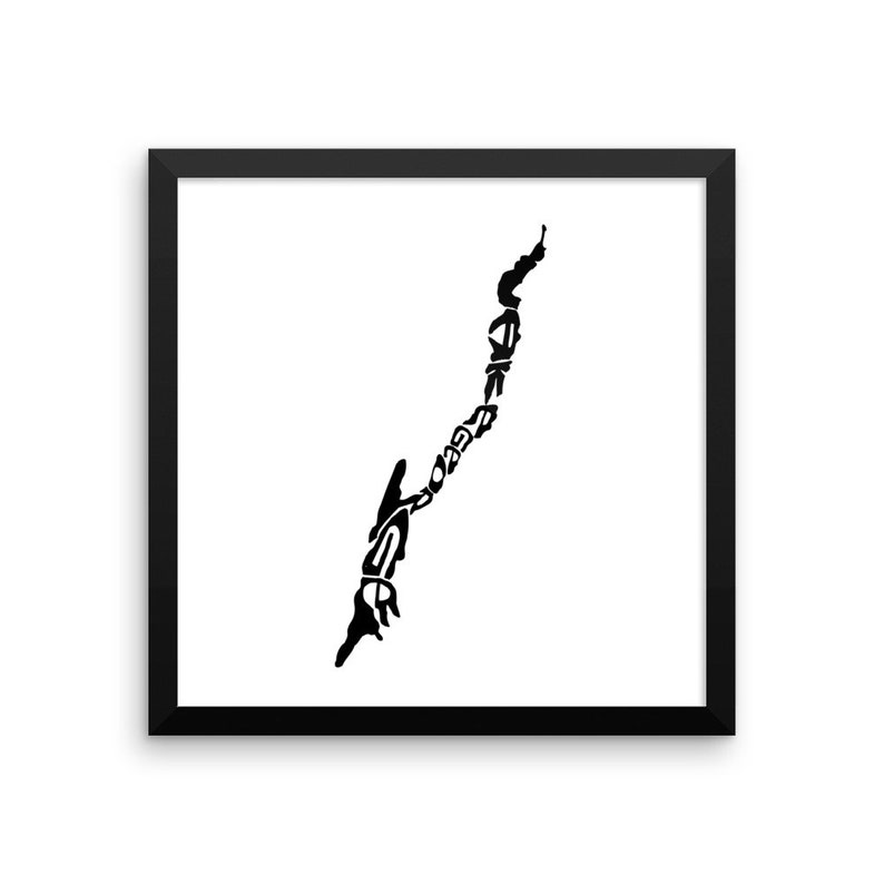 Lake George Typography Map Art FRAMED Print Personalized State | Etsy