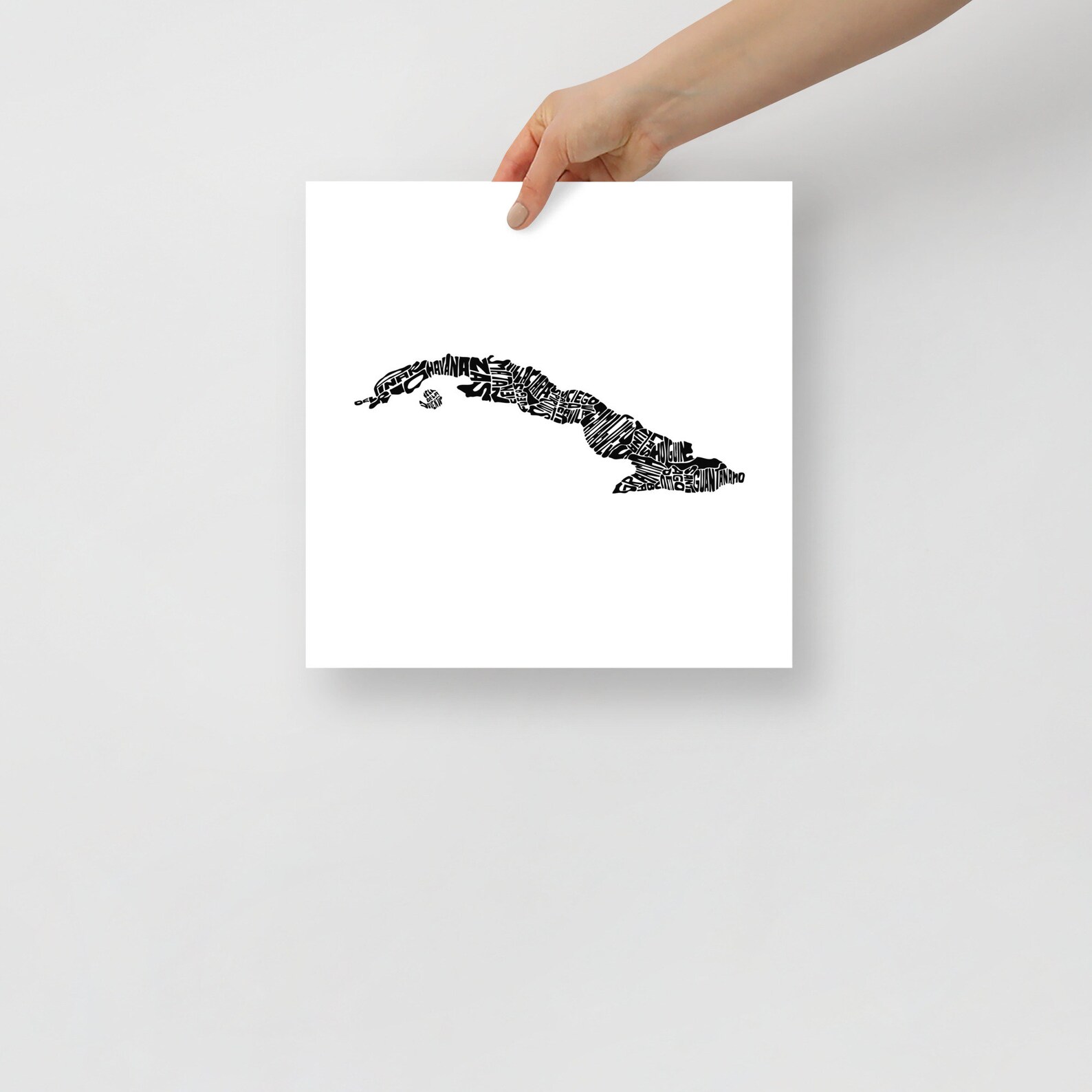 Cuba Typography Map Art Unframed Print Customizable State Poster ...