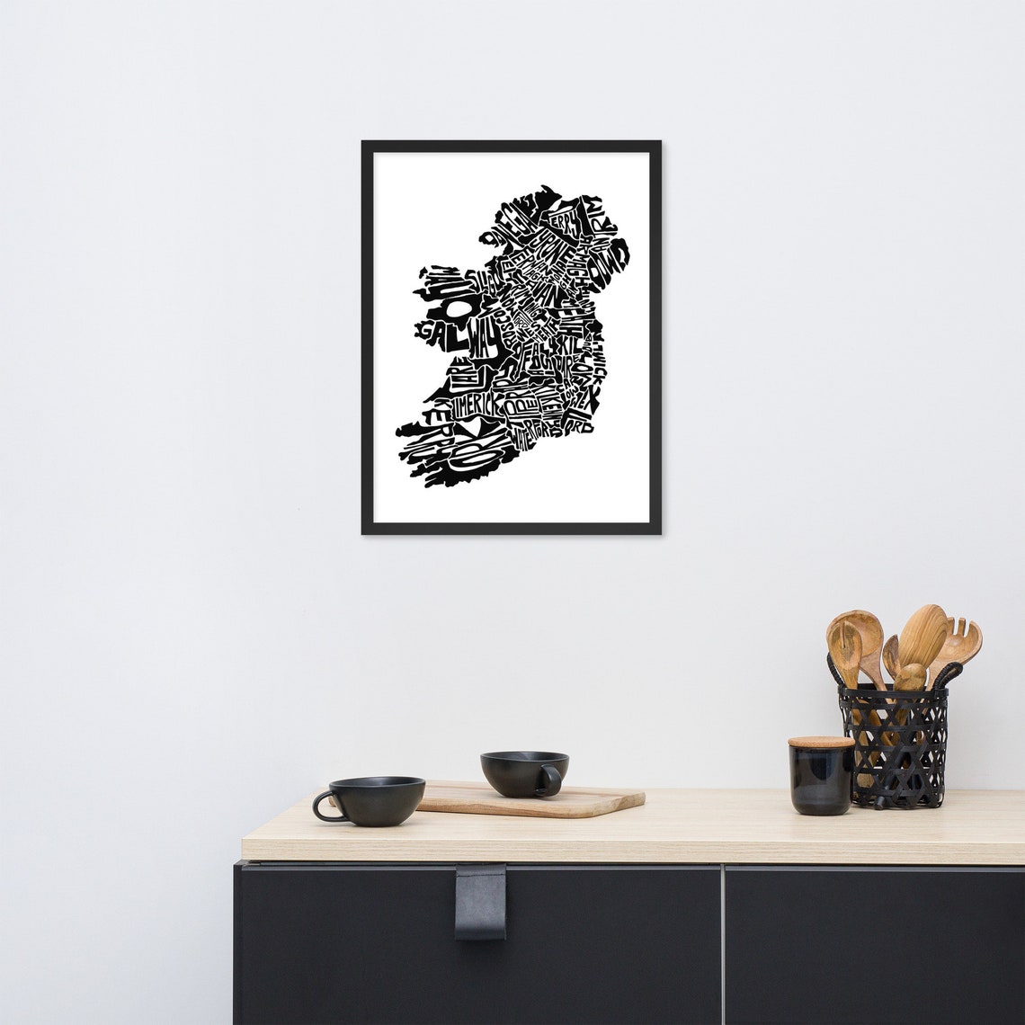 Ireland Typography Map Art FRAMED Print Customizable - Etsy