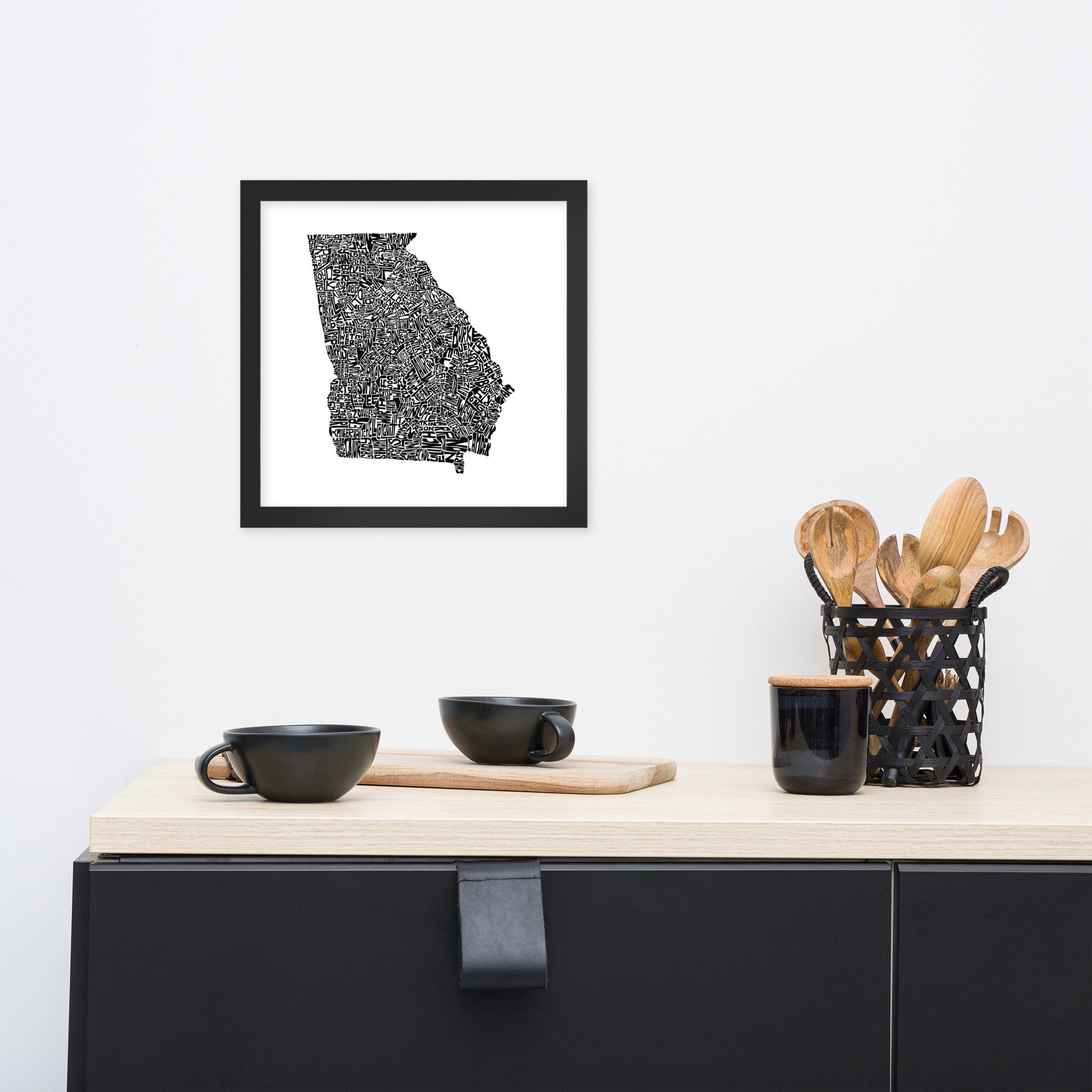 Georgia Typography Map Art FRAMED Print Customizable State Poster ...