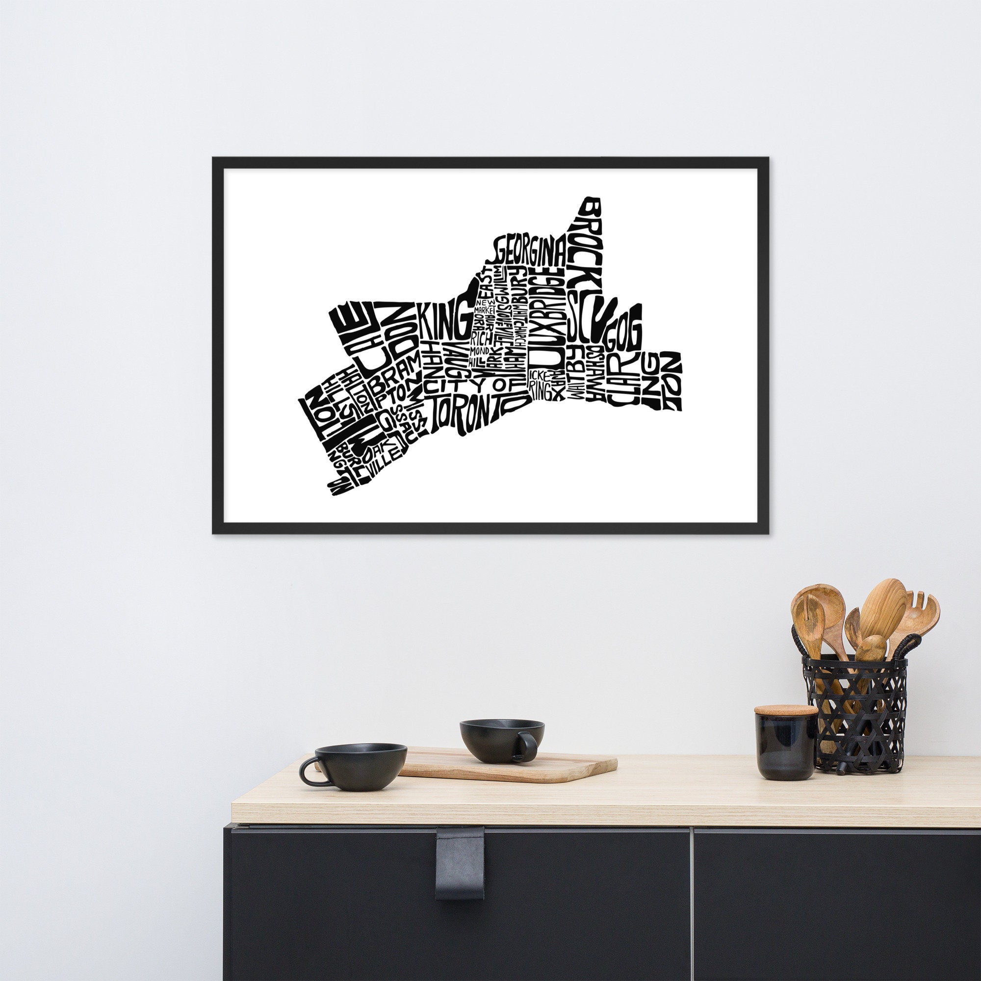 Toronto Typography Map Art FRAMED Print Customizable City - Etsy