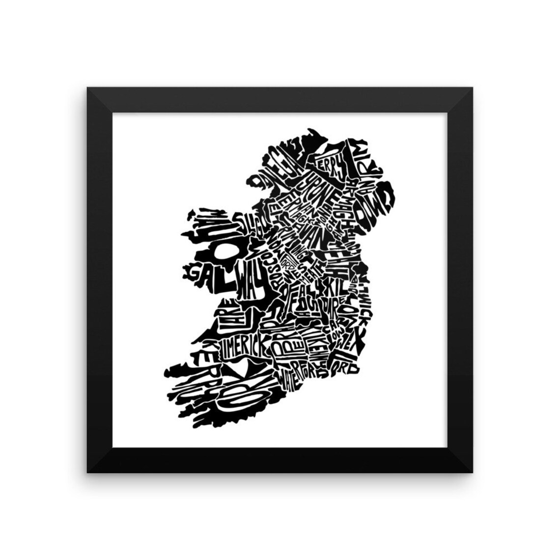 Ireland Typography Map Art FRAMED Print Customizable | Etsy