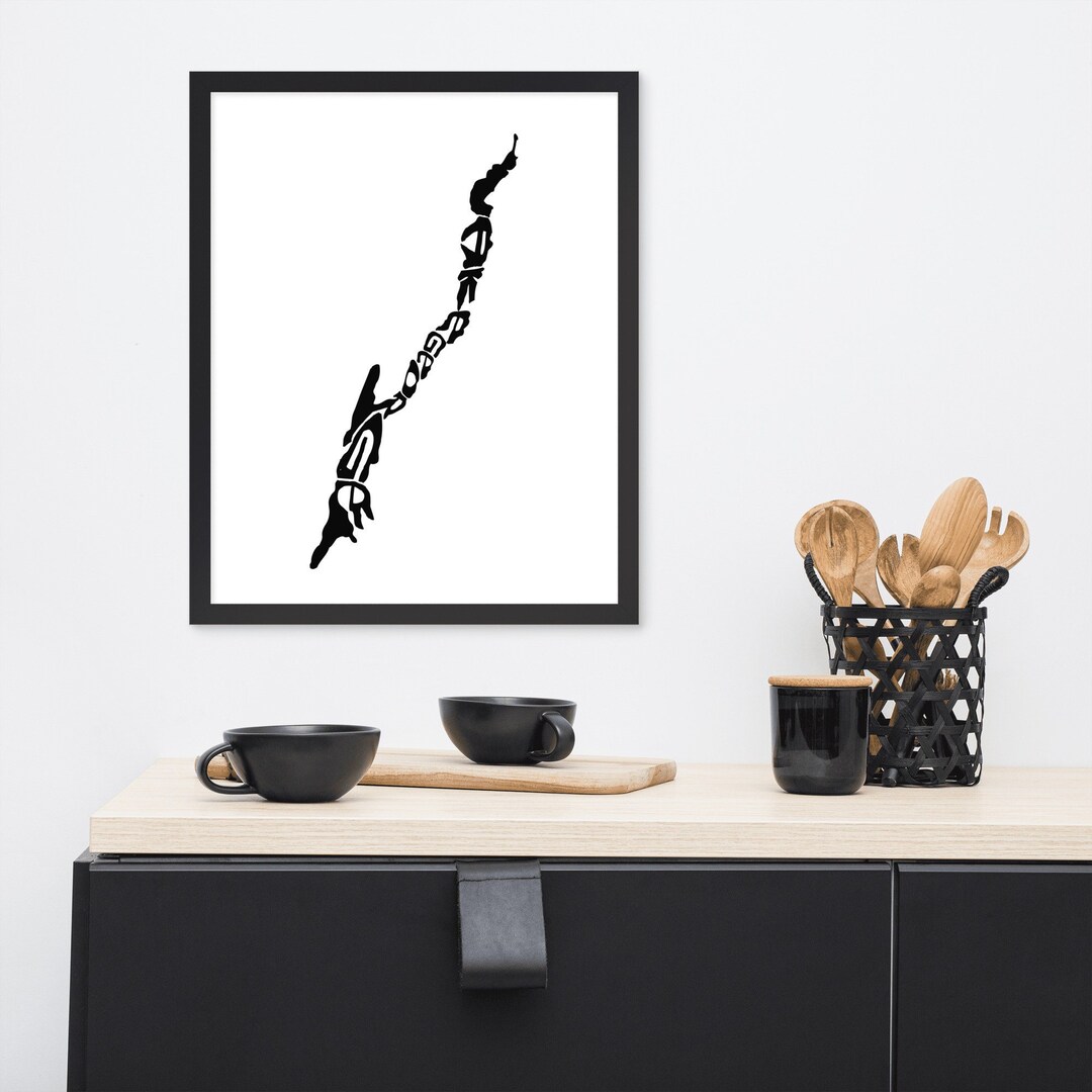 Lake George Typography Map Art FRAMED Print Personalized State Poster ...
