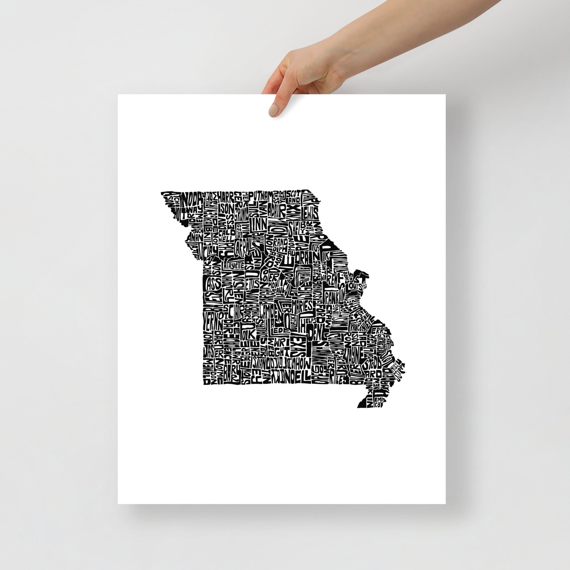Missouri Typography Map Art Unframed Print Customizable - Etsy