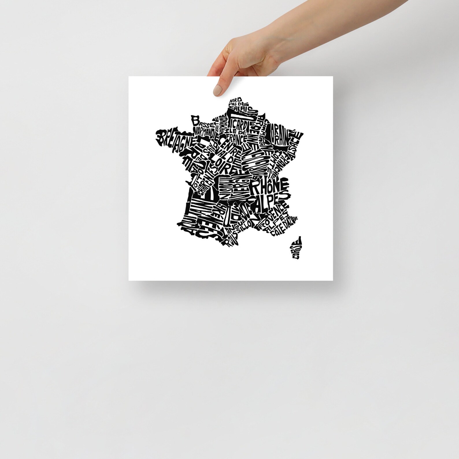 France Typography Map Art Unframed Print Custom Francophile Poster ...