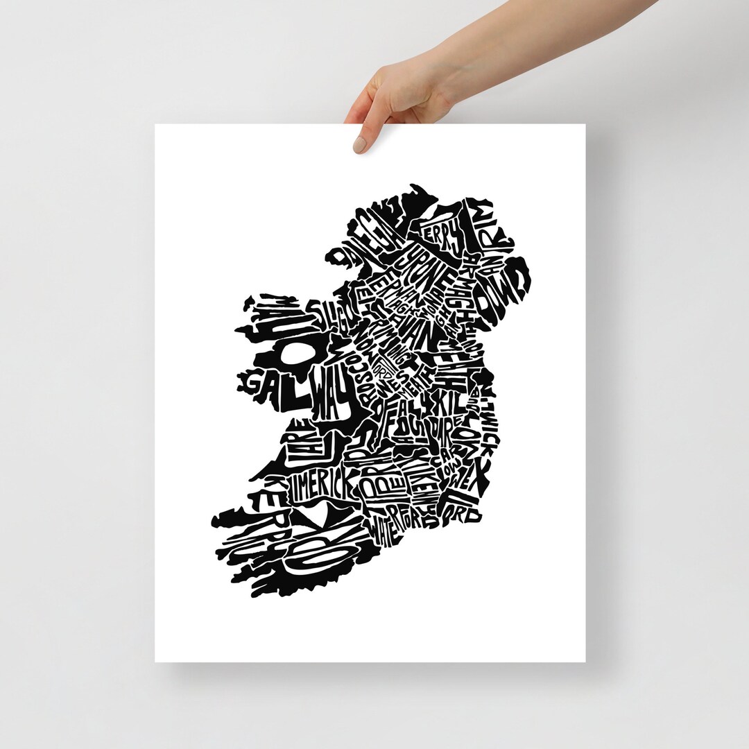 Ireland Typography Map Art Unframed Print Customizable Personalized ...