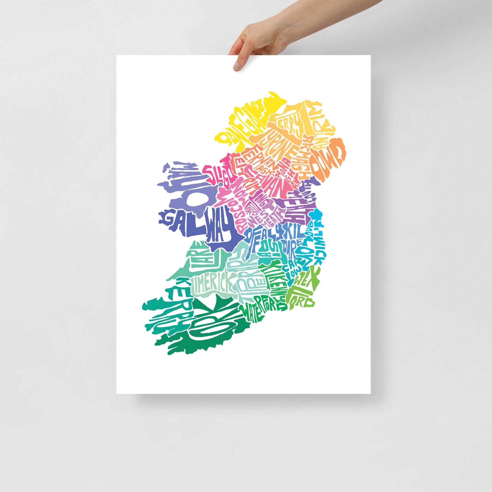 Ireland Typography Map Art Unframed Poster Print Wall Decor ...